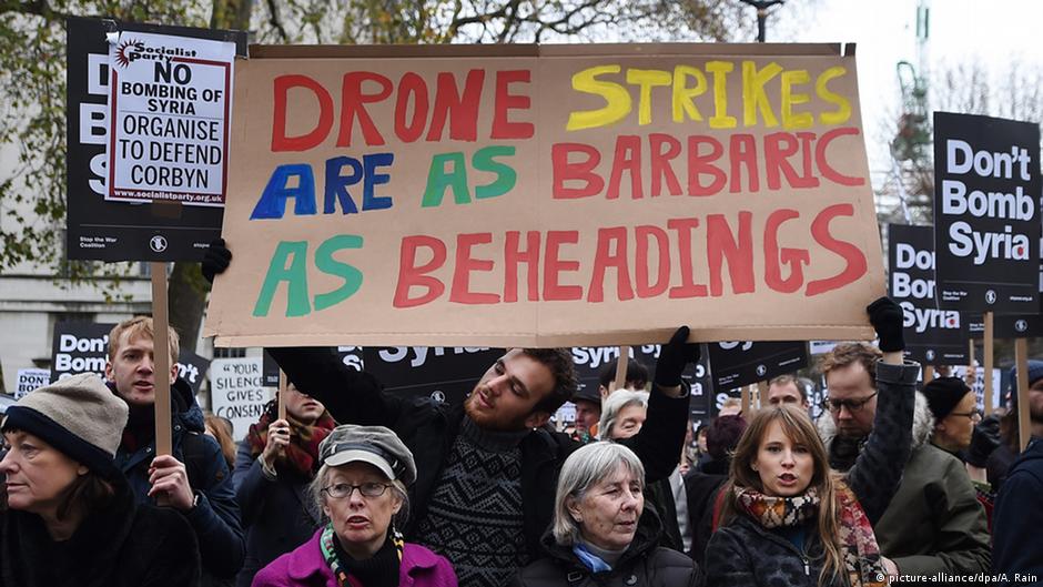 Protests in London over UK intervention in Syria