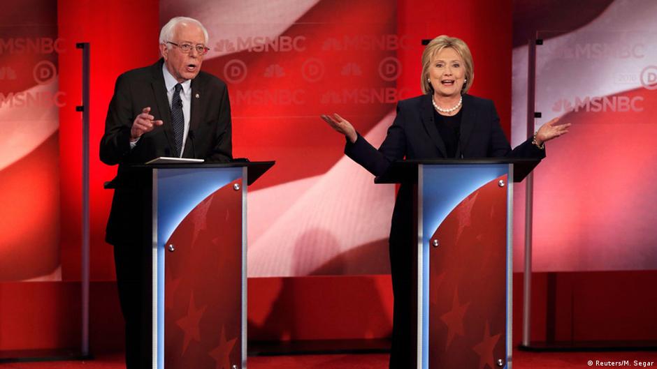 Clinton defends 'progressive' record in debate – DW – 02/05/2016