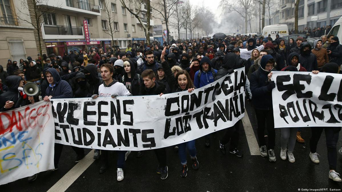 France hit by worker and student protests – DW – 03/09/2016
