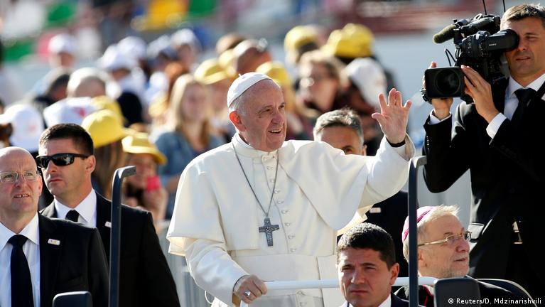 Pope Francis holds Mass in empty stadium