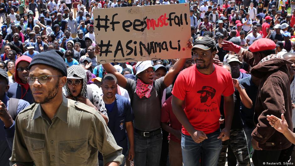 South African police clash with students