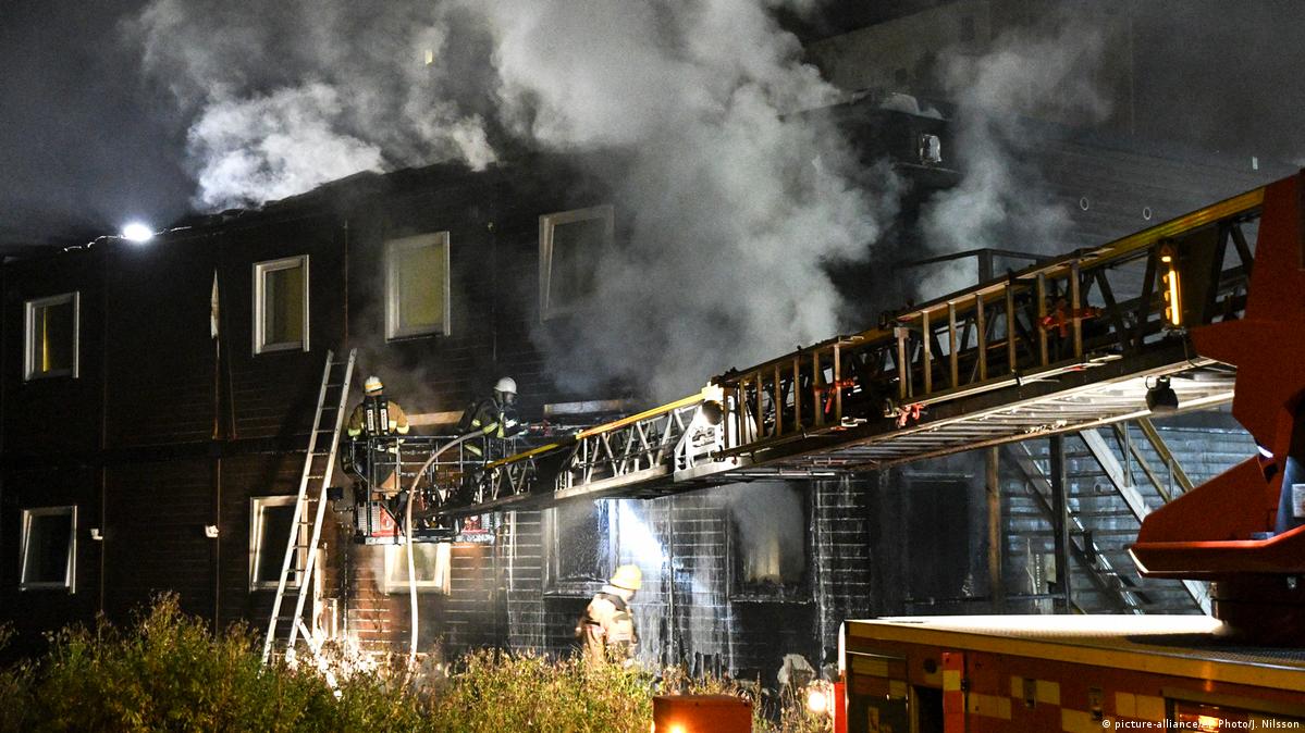 Arson suspected in fire at Swedish asylum center