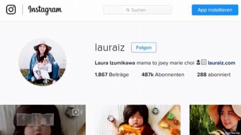Sleeping baby on Instagram