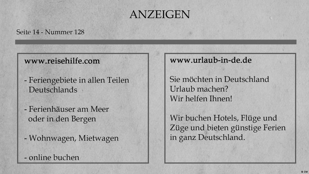 Exercise 13 | Placement Test A1 | DW Learn German