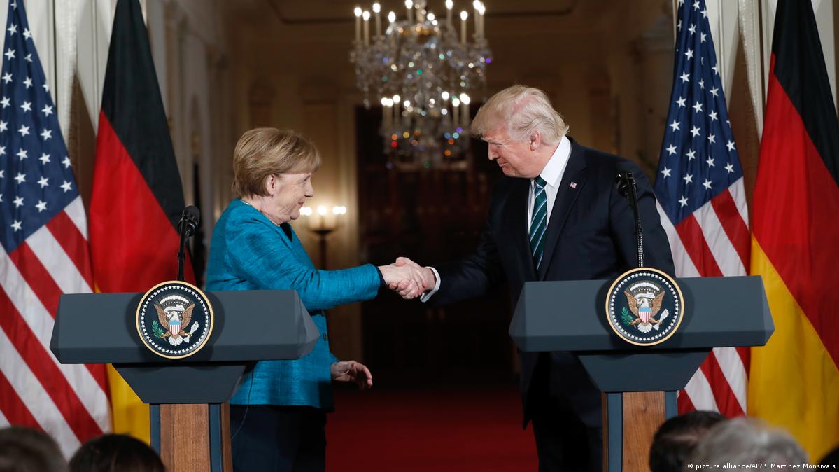 Trump welcomes Merkel to White House