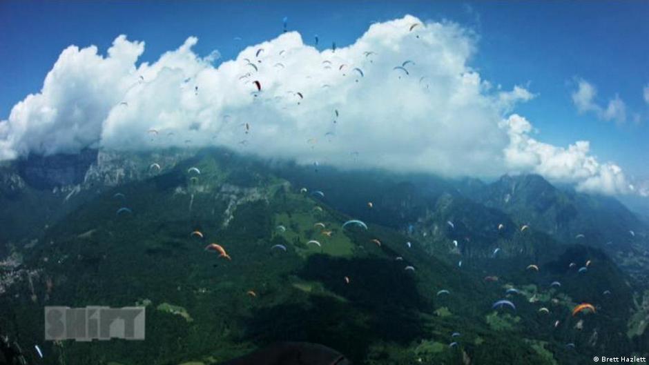 Soaring over mountain peaks