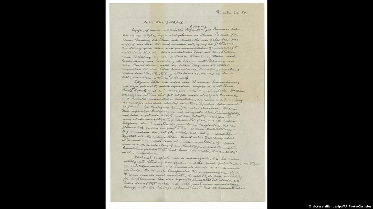 Einstein's 'God' letter sells at auction – DW – 12/04/2018