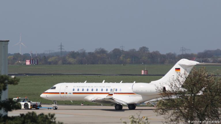 Ground vehicle damages Angela Merkel's plane