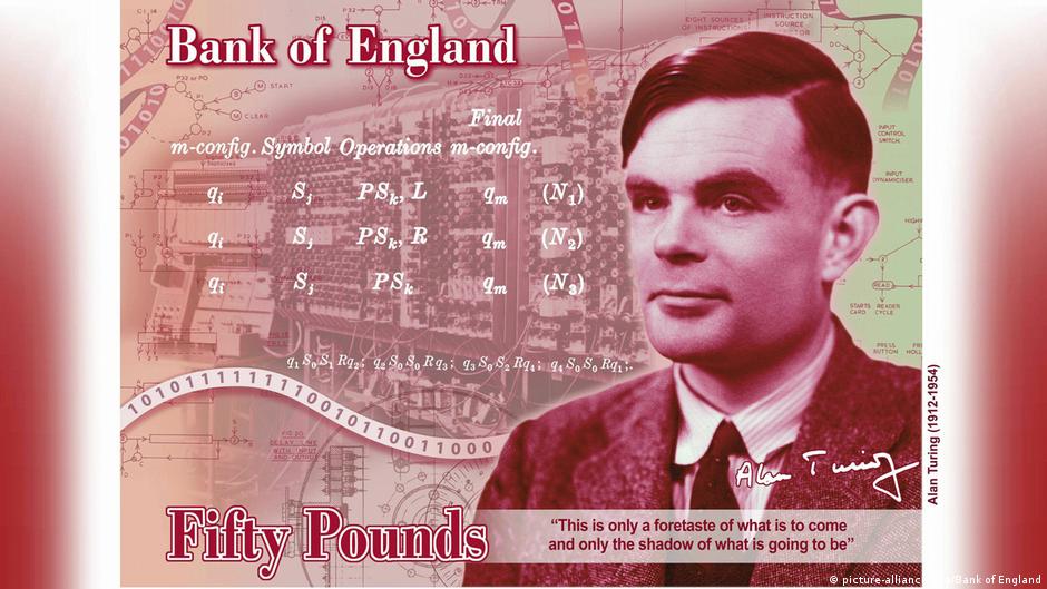 Matemático que decifrou código nazista estampa nota de £ 50 – DW – 16 ...