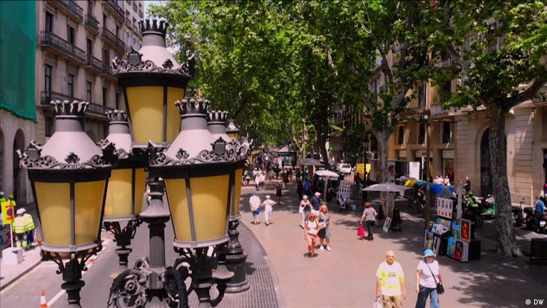 Ramblas Spain A Walk Down La Rambla In Barcelona, Spain
