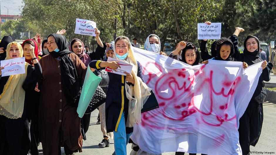 Afghan women protest Hazara 'genocide' after Kabul bombing