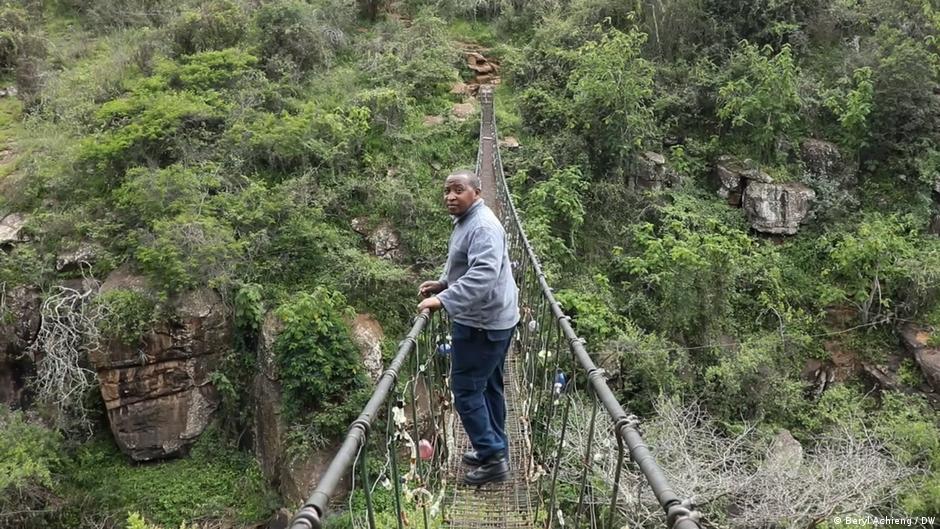 High art in Kenya: Taking a walk across a suspension bridge