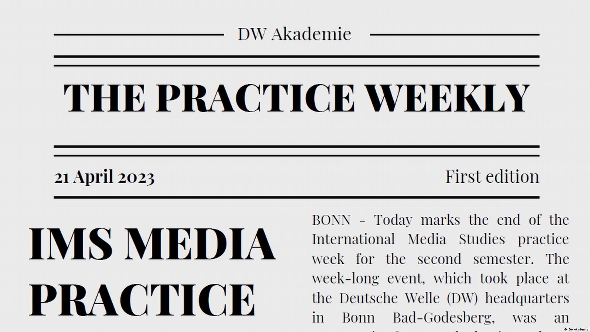 International Media Studies: Media practice weeks