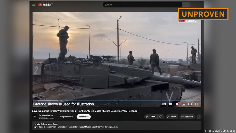 Fact check: No, Egypt didn't send tanks to Gaza – DW – 10/18/2023