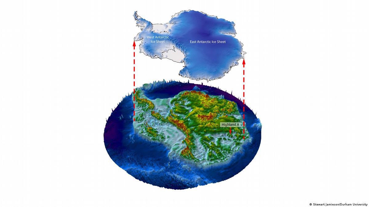 Hallan antiguo paisaje bajo la capa de hielo de la Antártida