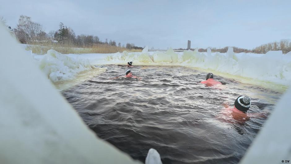 In Latvia, ice baths are a weekly tradition