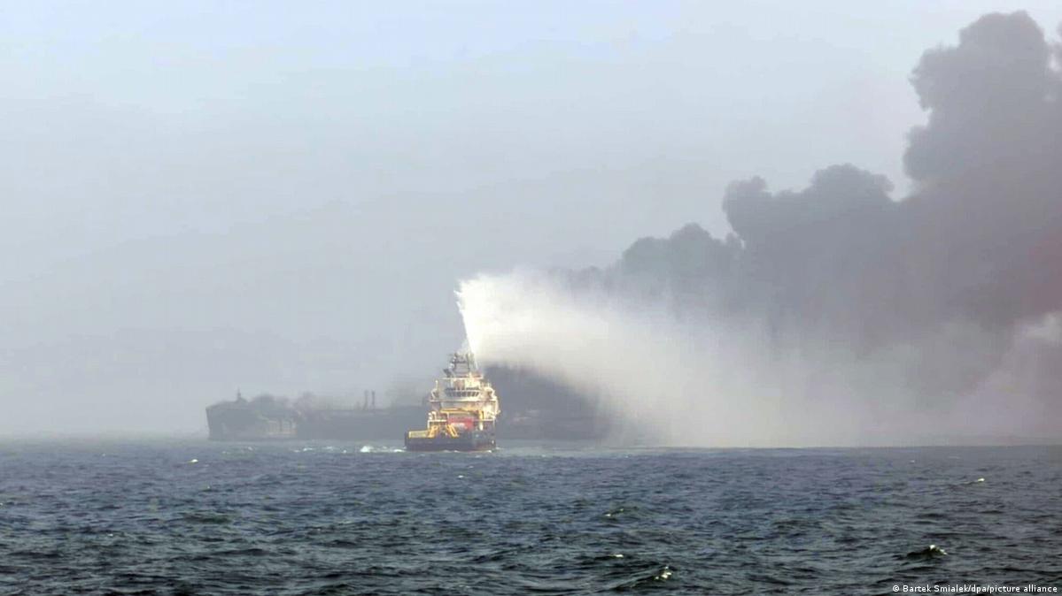 North Sea: Tanker hired by US military hit by cargo ship