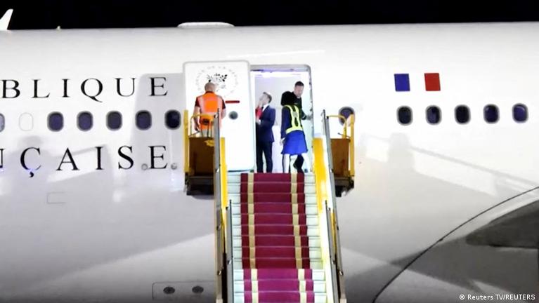 Macron denies 'domestic dispute' after wife's face push