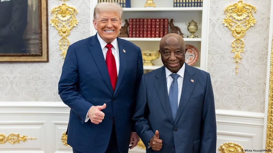 Trump praise for Liberian president's English goes viral