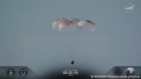 Astronaut Parachutes From Space