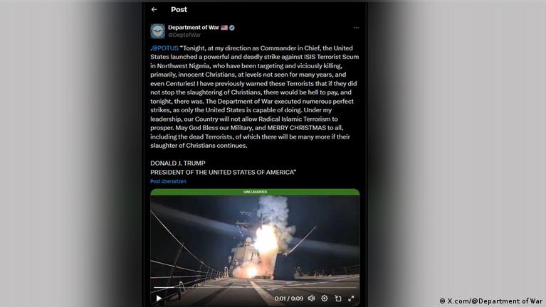 Najeriya: Harin Amurka ne mafitar Tsaro? – DW – 12/26/2025