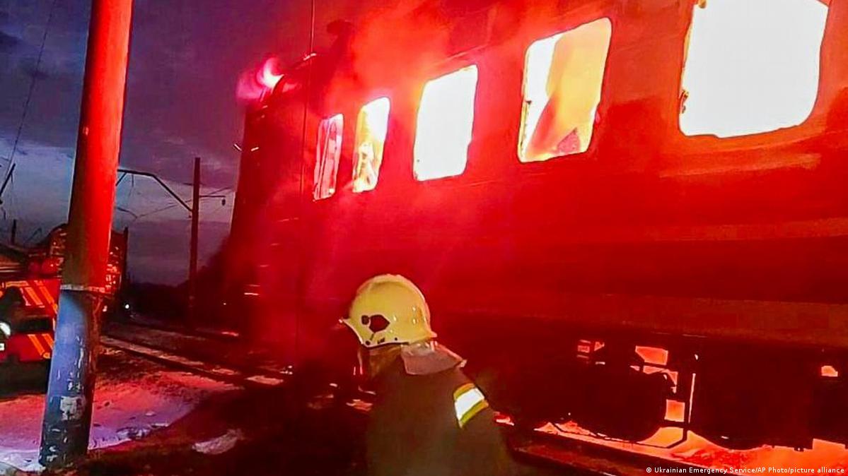 Zelenskyy condemns 'terrorism' after Russia hits train