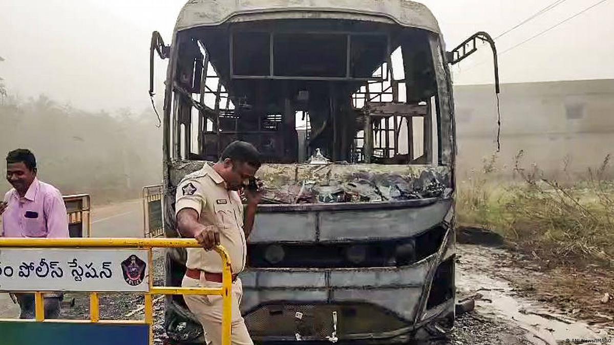 India news: Andhra Pradesh bus fire leaves 13 dead