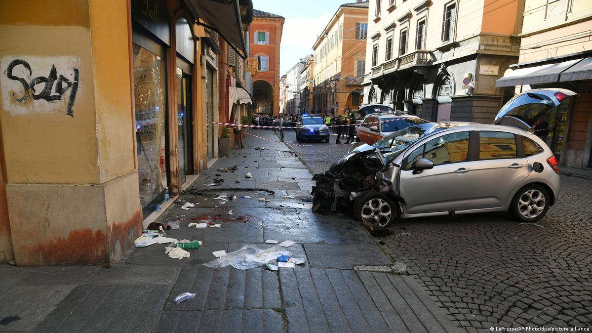 Eight injured after car ploughs into crowd in Italy's Modena